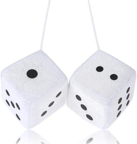 Fuzzy Dice for Rear View Mirror, Pink Fuzzy Dice for Car Mirror, 2 ...