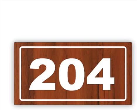 Number Plate - 204 Laser cut acrylic fixed with wood texture pattern ...