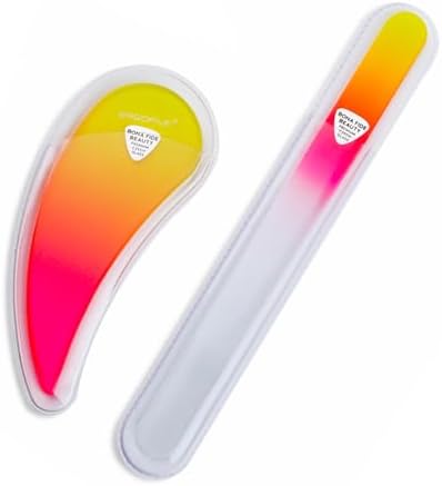 Amazon.com : Czech Glass Nail Files for Natural Nails 2PC Set, Comfort ...