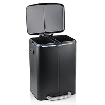 Amazon.com: Magshion 2 x 5 Gallon Kitchen Dual Trash Can, 2 Compartment ...