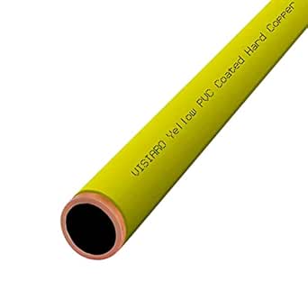 Visiaro Yellow PVC Coated Hard Copper Tube, 10ft, Outer Dia 7/8 inch ...
