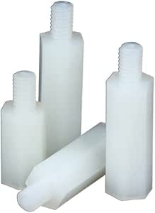 LADATA 50pcs White Nylon Hex Male Female Standoff Pillar Mount Thread ...