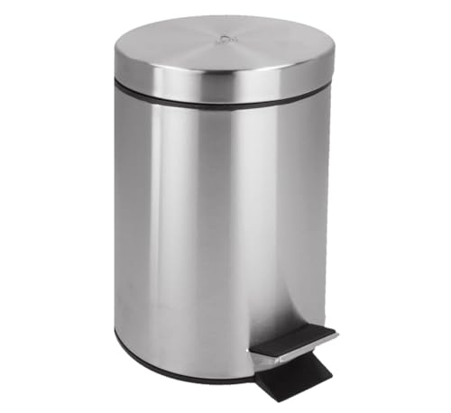 DOLPHY Stainless Steel Plain Pedal Dustbin With Plastic Bucket And Lid ...
