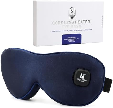 Amazon.com: Aroma Season Heated Eye Mask, Cordless and Washable Warm Eye Compress for Dry Eyes ...