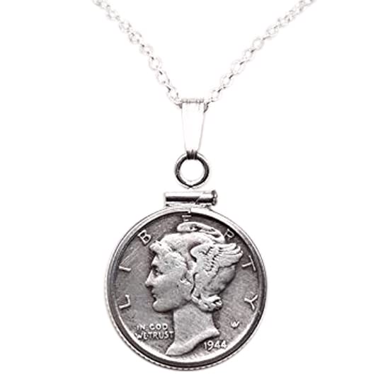 Amazon.com: Mercury dime pendant. Silver coin necklace. USA coin ...