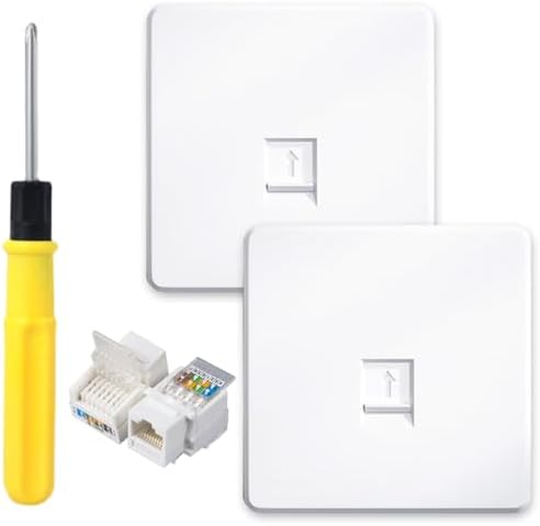 Acmerota RJ45 Ethernet Faceplate Cat6 Single 1-Port Flat Face Socket ...