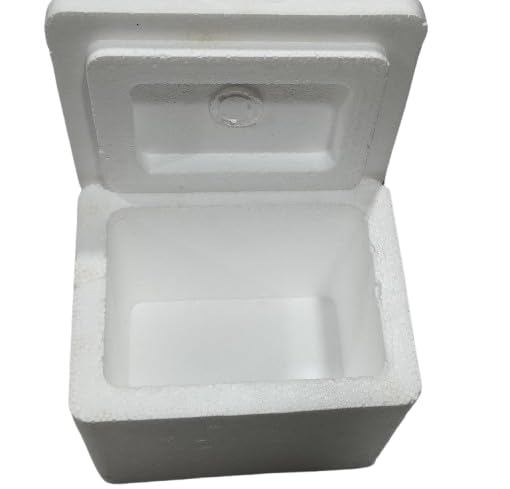 Insulated Styrofoam Ice Box with Lid, 1 Litre Capacity, White : Amazon ...