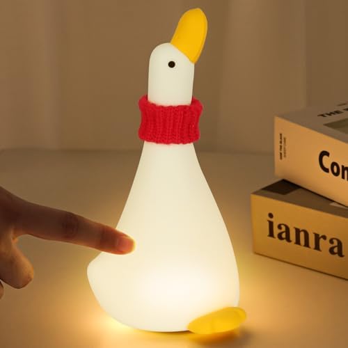 Cute LED Duck Night Light, Rechargeable Silicone Squishy Light Up Duck ...