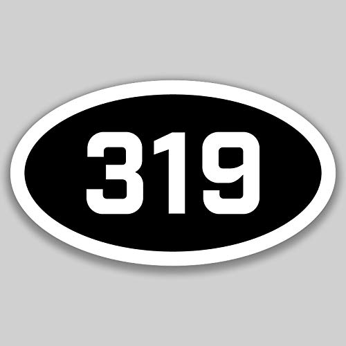 DHDM 319 Area Code Sticker Iowa Cedar Rapids Burlington Cedar Falls ...