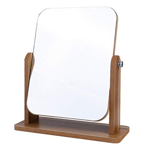 SOLUSTRE Desktop Mirror Table Makeup Vanity with Wood Frame Portable ...