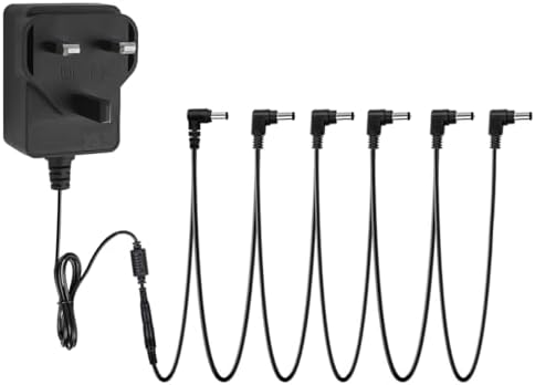 STRICH Guitar Pedal Power Supply Adapter 9V DC 1A Tip Negative, 6 Way ...