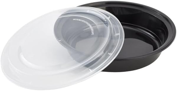 Amazon.com: VeZee 48oz Disposable Black Meal Prep/Bento Box with Clear ...