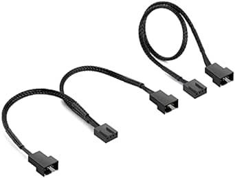 Poppstar - Fan splitter (15cm 3 pin PWM Y-Splitter Cable (1x Female to ...