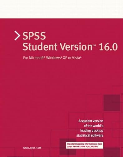 Buy SPSS Student Version 16.0 for Microsoft Windows XP or Vista Book ...