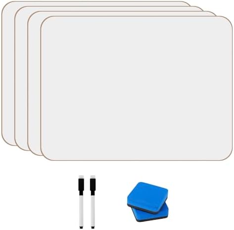 bssmmai 4 Pack Mini Dry Erase White Board, Dry Erase Mini Whiteboard A4 ...