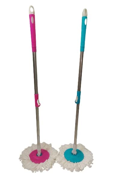 S.D.R.K Stainless Steel and Plastic Mop Stick 360 Degree Rotating Mop ...