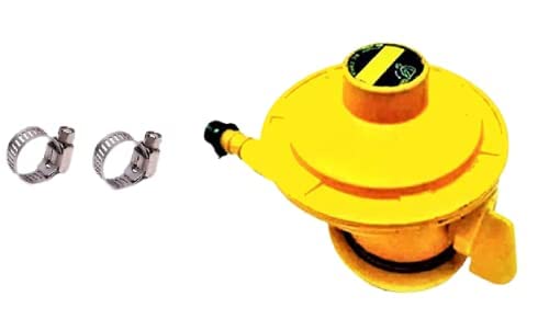 DESCTIDY Regulator Aluminium Gas Adapter Regulator (Yellow) and Free 2 ...