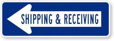 Safety Sign Sticker | Shipping & Receiving - (Left Arrow) Signage ...