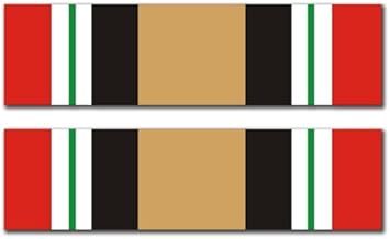 Amazon.com: Iraq Service Ribbon (Pair) Decal Sticker 3.8" : Automotive