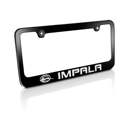 Amazon.com: GM Chevrolet Impala Black Metal License Plate Frame ...