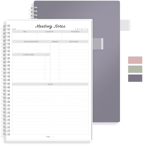 Amazon.com : Meeting Notes Notebook for Work, Meeting Notebook with ...