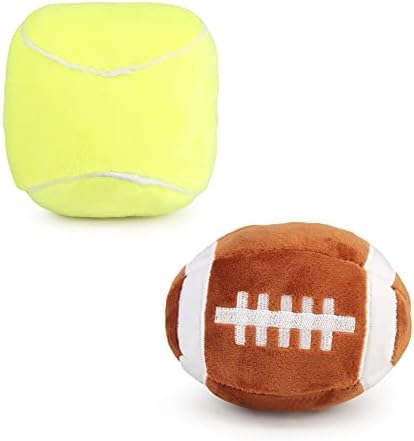 Interactive Dog Balls, 2 Pack Plush Squeaky Dog Toys Balls for Dogs ...