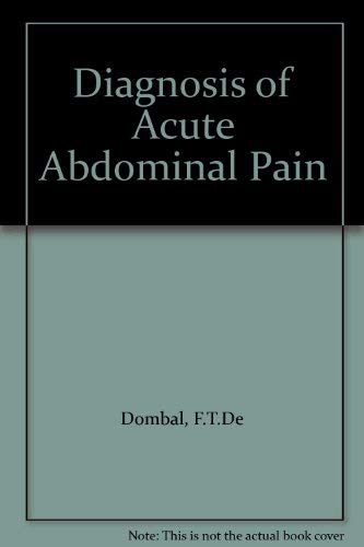 Amazon | Diagnosis of Acute Abdominal Pain | Dombal, F. T. de | Surgery