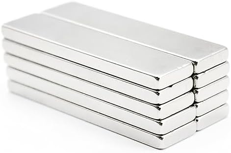 Pack of 10 Neodymium Magnets Strong Rectangular Magnets Silver Magnetic Strip Rare Earth Magnets ...