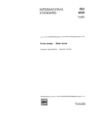 ISO 8439:1990, Forms design - Basic layout : ISO TC 154: Amazon.com.tr ...
