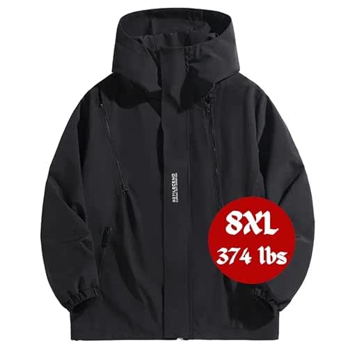 Amazon.com: 8XL Plus Size Hooded Windbreaker, Men Paded Winter Jacket ...