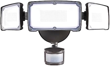 AWSENS Upgraded 3 Head LED Security Lights with Motion Sensor, 40W ...
