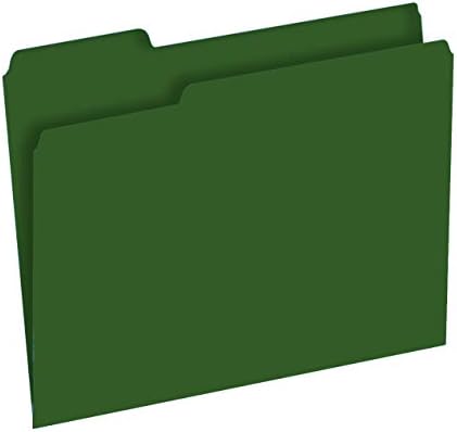 Amazon.com : Green File Folders, 1/3-Cut Tabs, Letter Size, 12-Pack ...