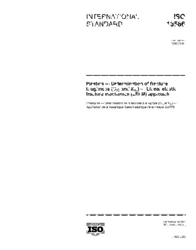 ISO 13586:2000, Plastics - Determination of fracture toughness (GIC and ...