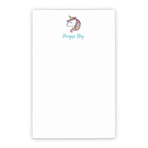 Amazon.com: Unicorn Personalized Notepad Set, Notepads for girls ...