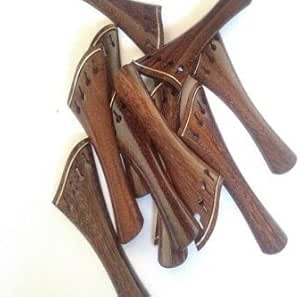 Amazon.com: VIOLIN HARP TAILPIECE ROUND TAMARIND WOOD GOLD FRAID SET OF ...