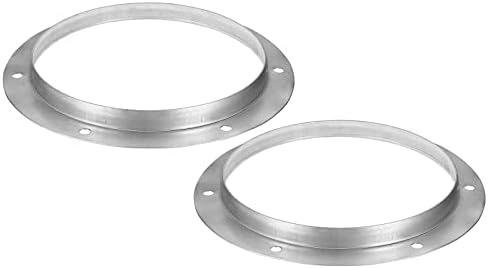 PATIKIL 8" Duct Connector Flange, 2 Pack Metal Straight Pipe Exhaust ...