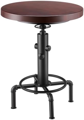 Amazon.com: Dragosum Industrial Bar Table Adjustable Height Round Pub ...