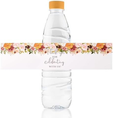 Amazon.com: Flower Water Bottle Labels Stickers Wedding Bottle Wraps ...