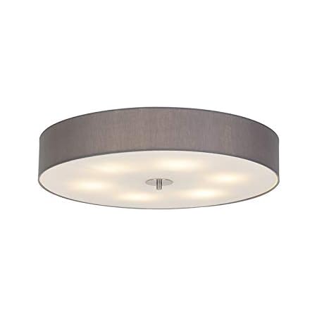 Qazqa - Country Ceiling Lamp I Ceiling Flush Light Gray 50 cm - Drum ...
