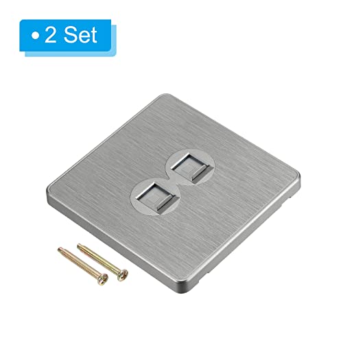 PATIKIL Ethernet Socket Dual Port RJ45 CAT6 Wall Plate Grey for ...