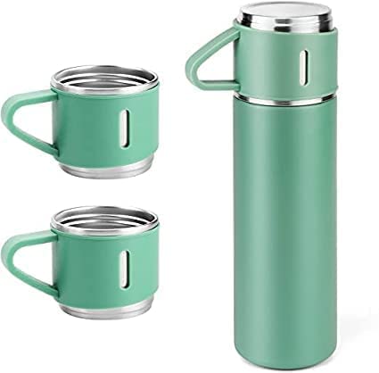 BESTDI Stainless Steel Vacuum Flask Set with 3 Steel Cups Combo for ...