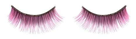 Amazon.com: Zinkcolor Hot Pink Black False Synthetic Eyelashes E023 ...