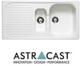 Astracast MSK Rectangular Sink Rectangular White, 1.5 Bowls ...