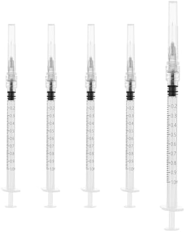 Amazon.com: 20Pack 1ml Syringes with Needle 27Ga 1/2 Inch, Disposable ...