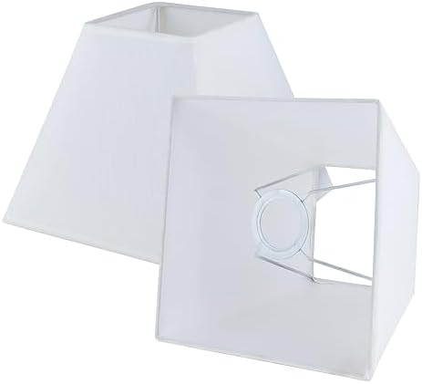 White Linen Large Square Lamp Shade 7" Top x 17" Bottom x 13" Slant x ...