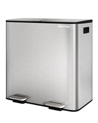 Amazon.com: Garvee Double Trash Can, 2 x 10.6 gal (2 x 40 L) Garbage ...