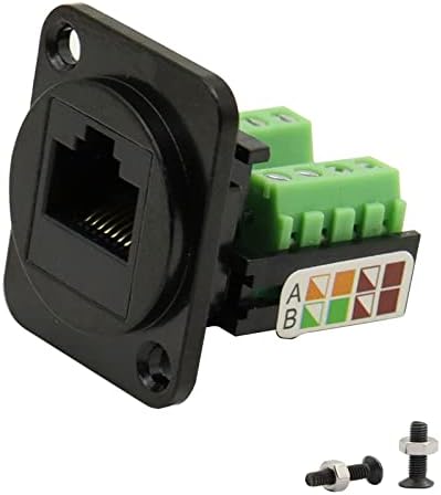 Amazon.com: QIANRENON RJ45/8P8C Panel Mount Terminal Cat5E Screw ...