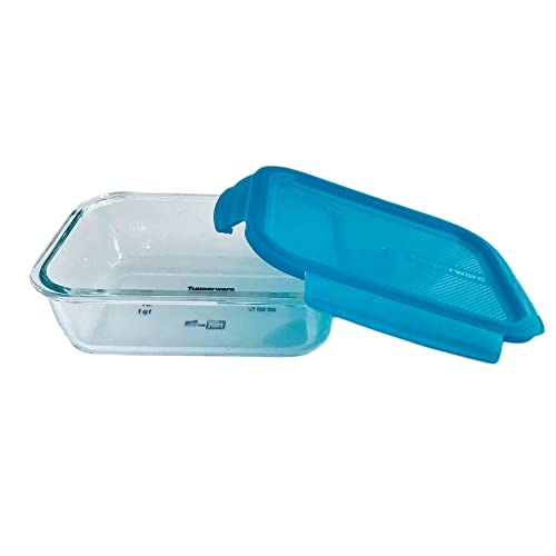 Tupperware Premium Glass 1.0 L Premium Glass Transparent Turquoise Oven ...