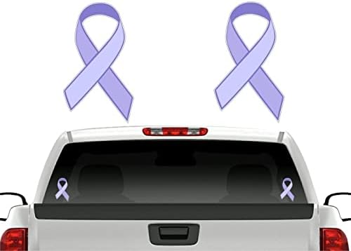 Amazon.com: 2 Purple Cancer Ribbon 6'' Sticker Decals All Cancers ...