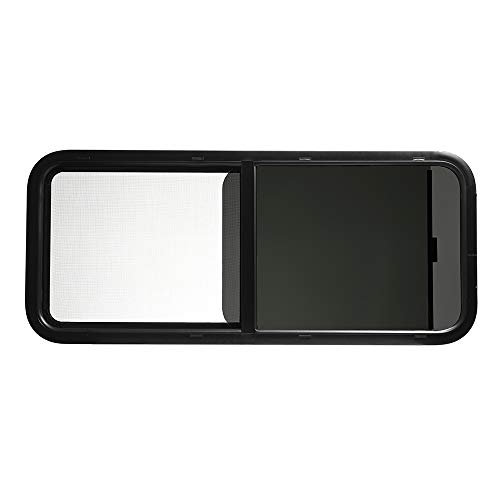 ToughGrade Horizontal Sliding Black RV Window 48" X 20" X 1 1/2 ...